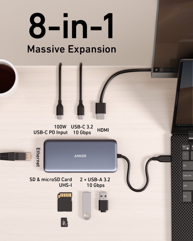 Anker 555 USB-C-hub (8-in-1) | Anker Nederland